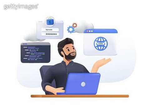 3d Work With Software Man Writes Code At Computer Develops Program