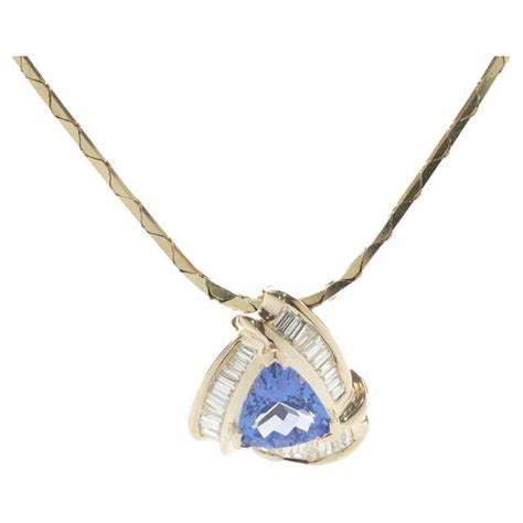 14 Karat Yellow Gold Trillion Cut Citrine Slide Pendant For Sale At 1stdibs