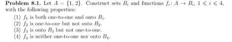 Solved Problem 8 1 Let A 1 2 Construct Sets B And