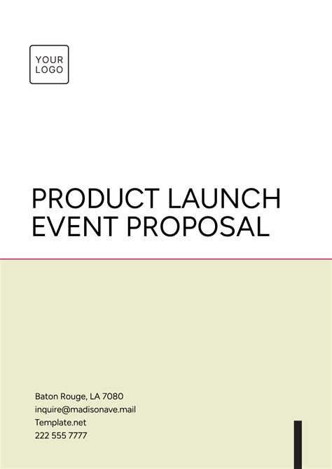 Free Product Launch Event Proposal Template To Edit Online