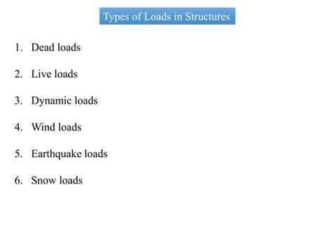 Classification Of Loads On Structures Pptx Civil Engineering