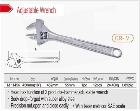 China Customized Adjustable Wrench With Hammer Function Suppliers