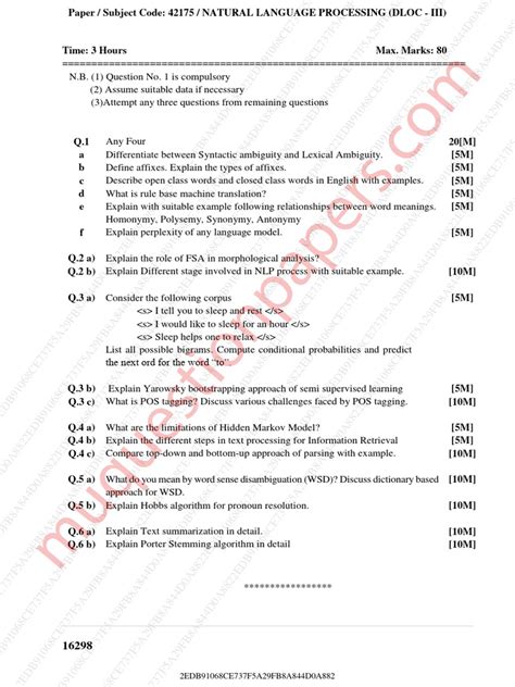 Be Computer Engineering Semester 7 2022 December Dloc Iii Natural Language Processing