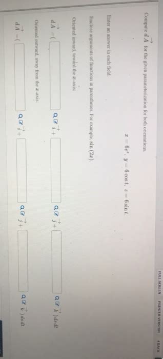 Solved Computed For The Given Parameterization For Both