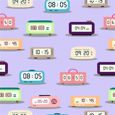 Premium Vector Digital Clock Seamless Pattern