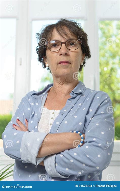 Portrait Of A Mature Brunette Woman Stock Image Image Of Lifestyle