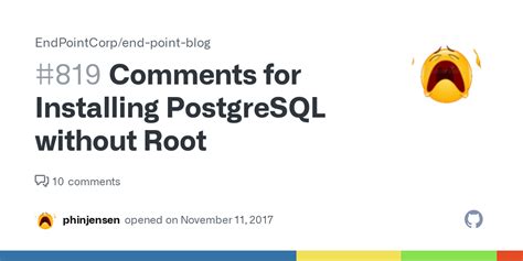 Comments For Installing PostgreSQL Without Root Issue EndPointCorp End Point Blog GitHub