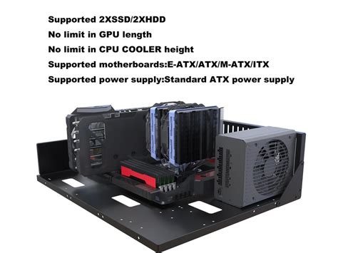 open chassis rack eatx atx matx itx computer case pc open frame test