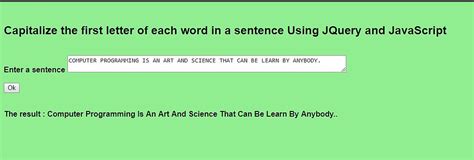 Free Programming Source Codes And Computer Programming Tutorials Capitalize The First Letter Of