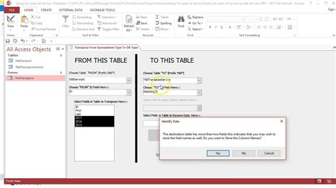Excel In Access Transpose Years Nifty Access Youtube