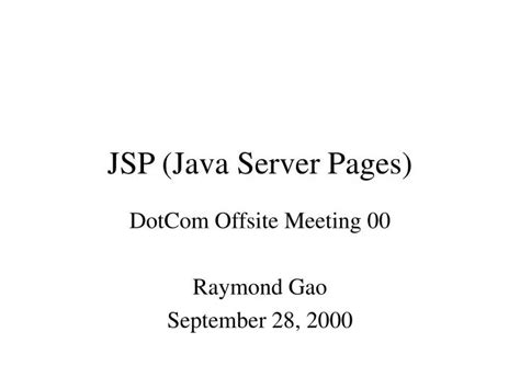 ppt jsp java server pages powerpoint presentation free download