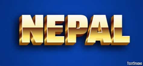 Nepal Golden 3d Text Effect Generator