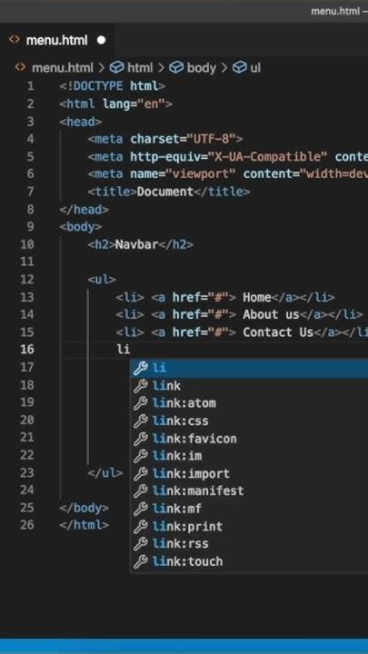 Basic Nav Bar Or Menubar In Html And Css Shorts Youtube