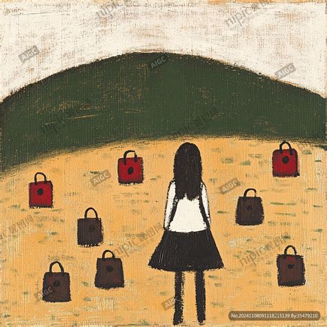 Ai创作图包包女孩图案 拿包的女孩 提小包的女孩 手提袋人物插画 女孩背影插画 背影女孩插画 帆布包插画 孤独的行李箱 女孩背影女孩插画 背行囊的女孩 背影女孩女孩插画 卡通女孩包片 女生背影
