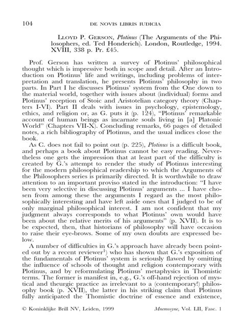Lloyd P Gerson Plotinus Pdf Nous Platonism