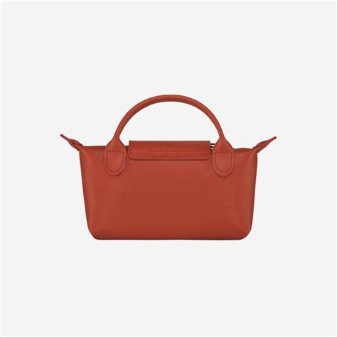 롱샴 르 플리아쥬 시티 핸들 파우치 오렌지 테라코타 Longchamp Kream