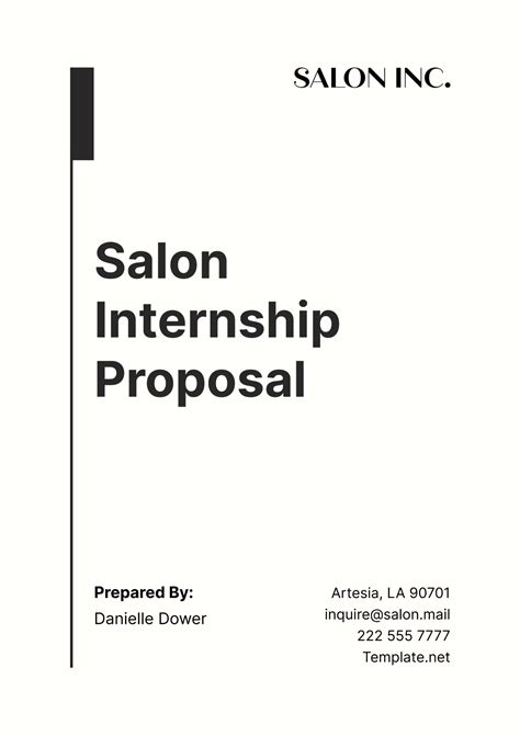 Free Salon Internship Proposal Template To Edit Online