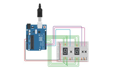 Circuit Design 7 Segment Led Display With Arduino Tinkercad