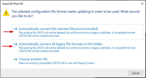 Report Files Are Not Converted From Rcf To Rcfx In Autocad Plant 3d