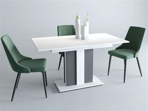 ᐉ Стіл обідній розкладний Intarsio Clasic 140 180x80 Біла Аляска