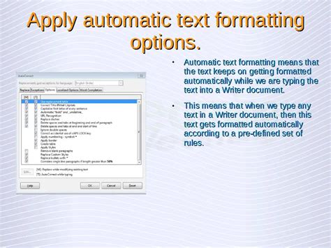 Advanced Word Processing Automatic Text Formatting