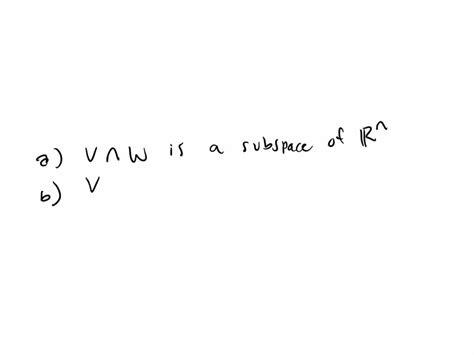 solved a let u and v be subspaces of ℝ n define the intersection of u
