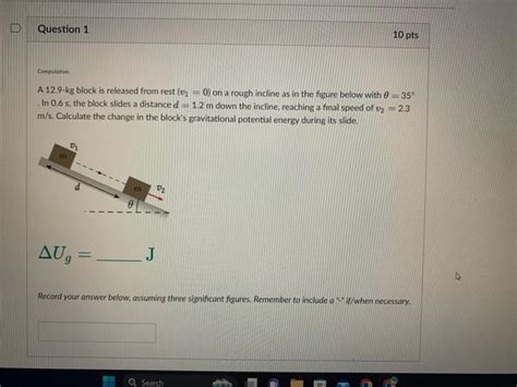 solved a 12 9 kg block is released from rest v1 0 on a