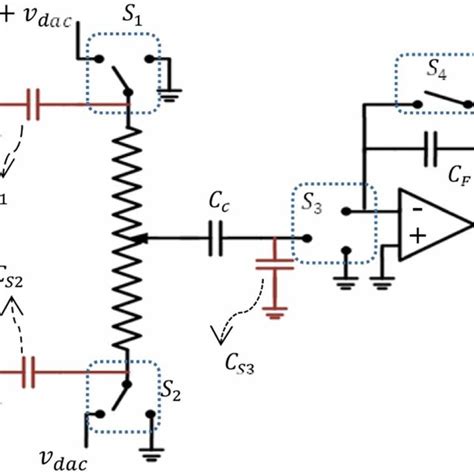 Part Of The Circuit Redrawn Showing Stray Capacitances Download Scientific Diagram