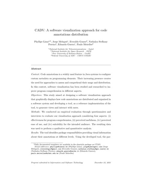 Pdf Cadv A Software Visualization Approach For Code Annotations Distribution