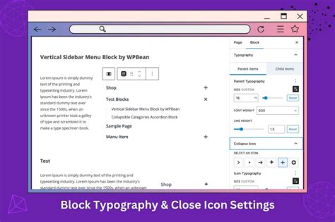 vertical sidebar accordion menu block wordpress plugin