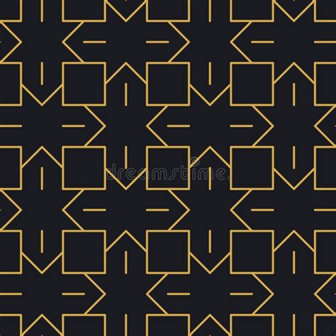 Abstract Seamless Geometric Gold Linear Pattern For Packaging Design