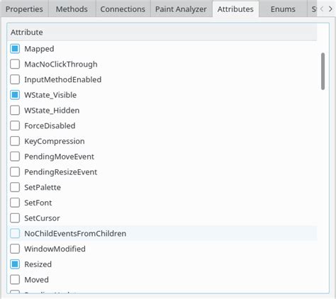 Widget Attributes Gammaray User Manual