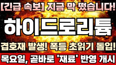 하이드로리튬 주가전망 이유 없는 급등 없다 주포 세력이 연일 호재성 재료 내보내며 주가 급하게 띄우는 이유 제3자배정 유상증자 결정이 핵심이다 하이드로리튬완벽