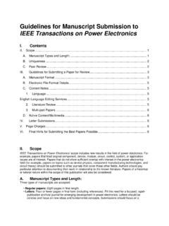 Guidelines For Manuscript Submission To IEEE Transactions Guidelines For Manuscript