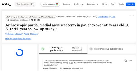 Arthroscopic Partial Medial Meniscectomy In Patients Over 40 Years Old A 5 To 11 Year Follow