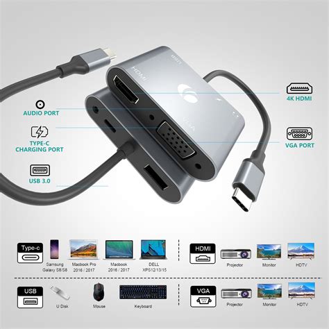 Vcom докинг станция Docking Station Type C Power Distribution 3 0 100w Hdmi Type C X 1 Usb3