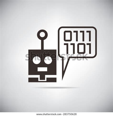 Cute Robot Binary Number Stock Vector Royalty Free 283750628