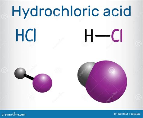 Hydrogen Chloride Hcl Molecule Chemical Structure Highly Corrosive