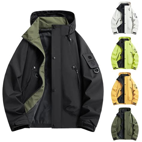 Zpanxa Mens Industrial Work Jacket Waterproof Windproof Hooded Heavy