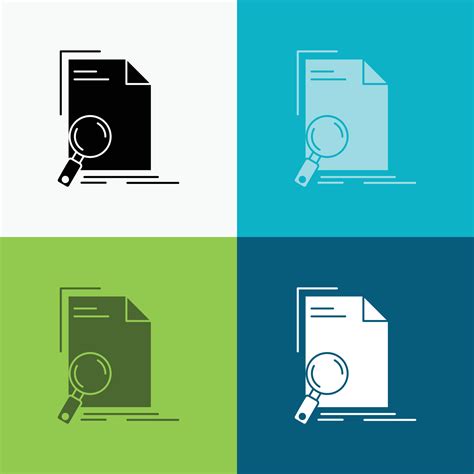 Analysis Document File Find Page Icon Over Various Background