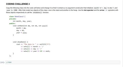 Solved CODING CHALLENGE Copy The Following Class Into The Chegg