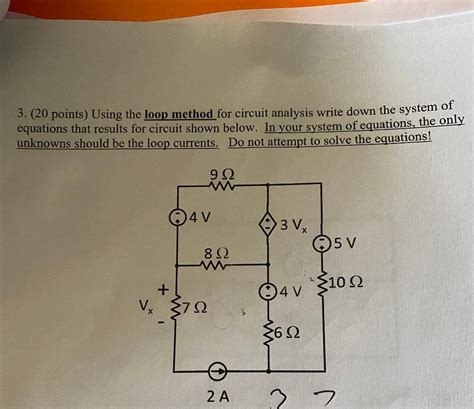 Solved 3 20 Points Using The Loop Method For Circuit