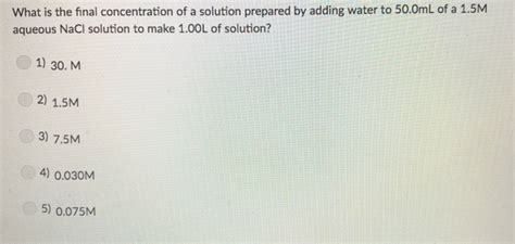 What Is The Final Concentration Of A Solution
