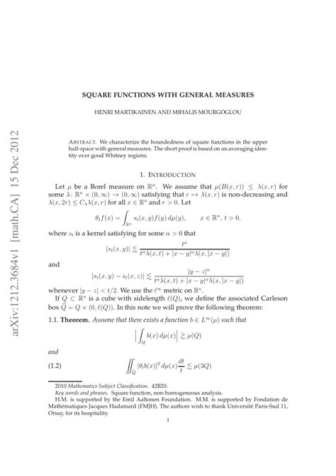 PDF Square Functions With General Measures II