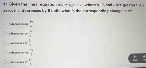 17 Given The Linear Equation Axbyc Where A B And C Are Greater
