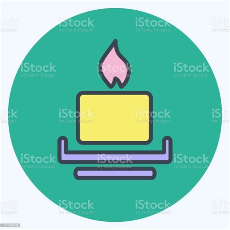 아이콘 촛불 집 상징을 위해 적당한 컬러 메이트 스타일 편집 가능한 간단한 디자인 디자인 템플릿 벡터 간단한 그림 0명에 대한