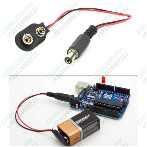 9v Battery Snap Connector To Dc Male Power Adapter Cable For Arduino In Pakistan Digilog Pk