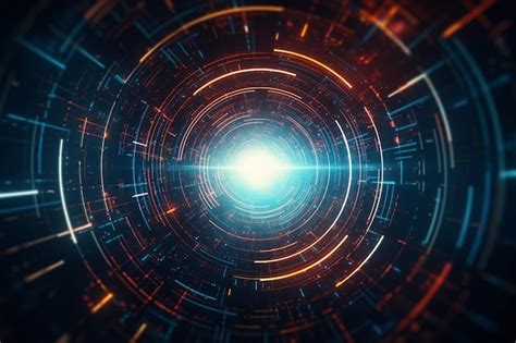 Abstract Circular Data Tunnel Premium Ai Generated Image