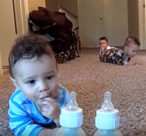 Triplets ‘face Off In Race To Bottles When They Know Its Time To Eat