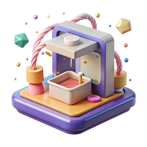 Elegant Modern D Printer Creating Educational Model Isolated